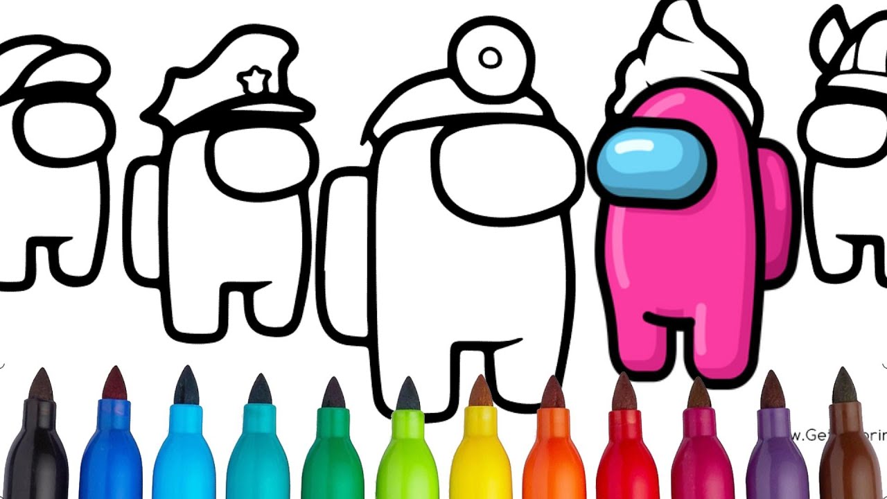 Among Us coloring Pages / Imposter Coloring #colorgoart - YouTube