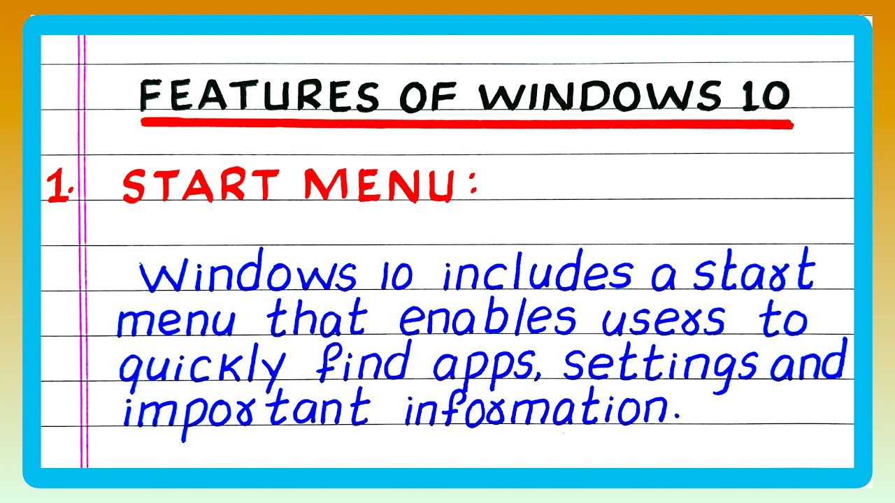 FEATURES OF WINDOWS 10 | WRITE FEATURES OF WINDOWS 10 - YouTube