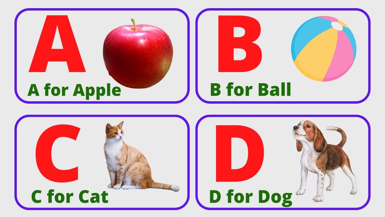 A for apple b for ball, ABC alphabet song, ABCD, phonics sounds 🍎 🏀 ...
