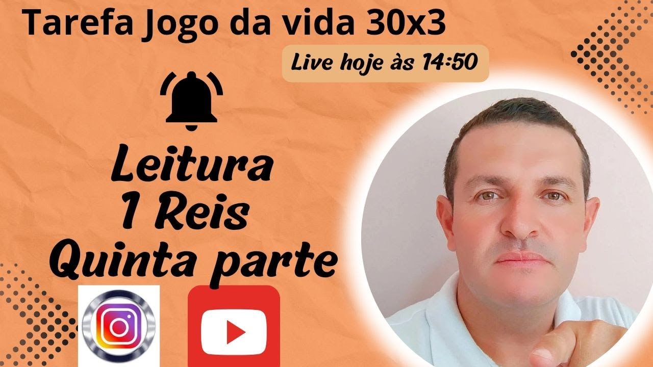 Live Tarefa Jogo da vida, 26/01/2025 - 14h52, Leitura 1 Reis - Quinta ...