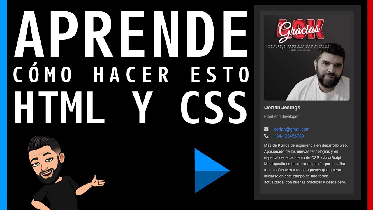 🤯 CÓMO HACER una TARJETA de perfil con HTML y CSS - Portfolio Web desde 0 parte 3 - YouTube