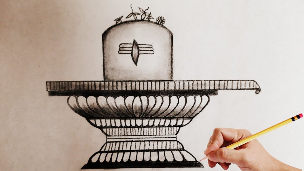 how to draw shivling | Shivlingam Drawing | Shivlingam Painting ...