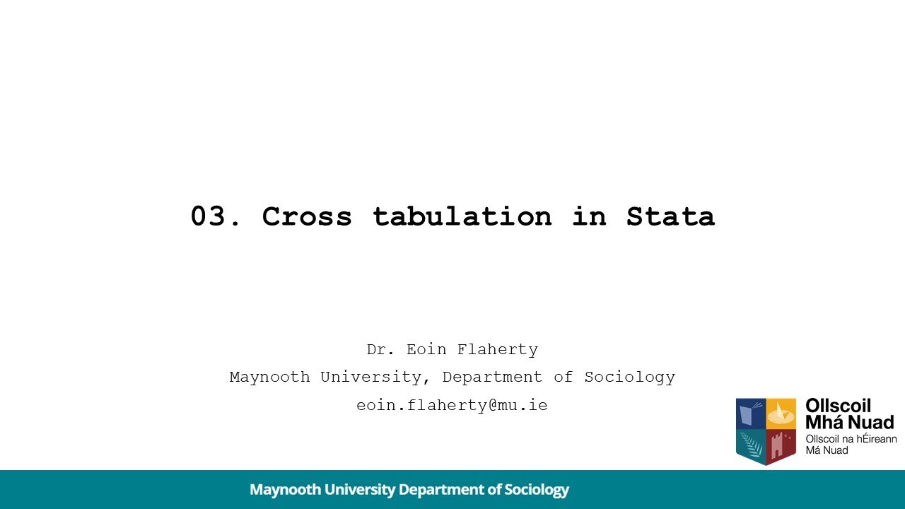 Cross Tabulation In Stata YouTube Cross Tabulation In Stata YouTube
