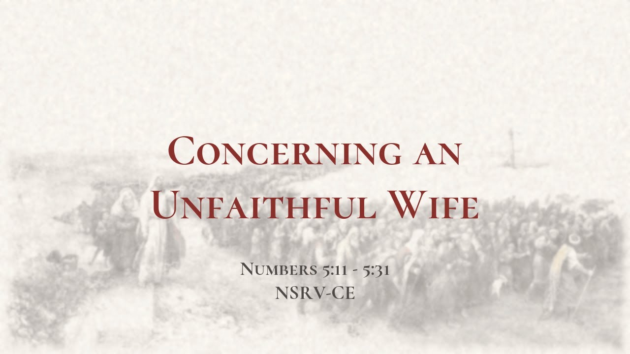 Concerning an Unfaithful Wife - Holy Bible, Numbers 5:11-5:31 - YouTube