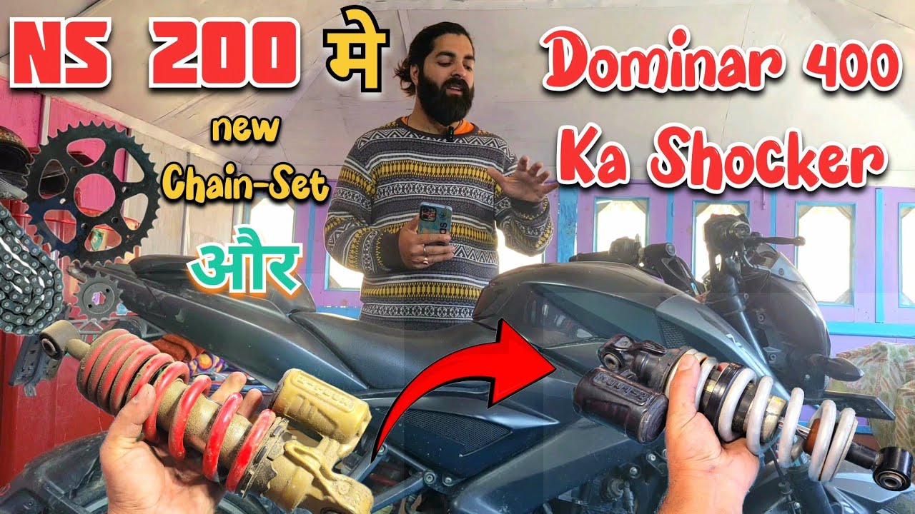 Ns 200 me Dominar 400 ka Shocker/Chainset change/NS 200 Work Start ...