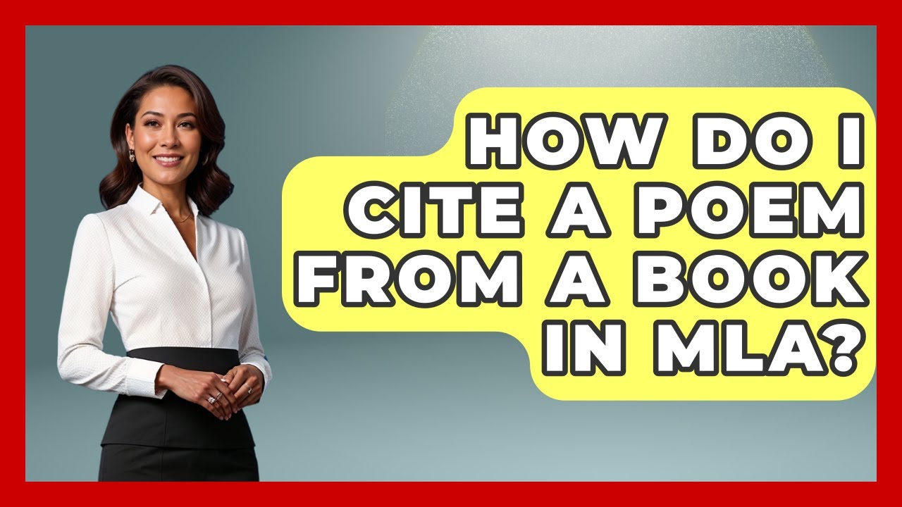 How Do I Cite A Poem From A Book In MLA? - Literary Icons - YouTube