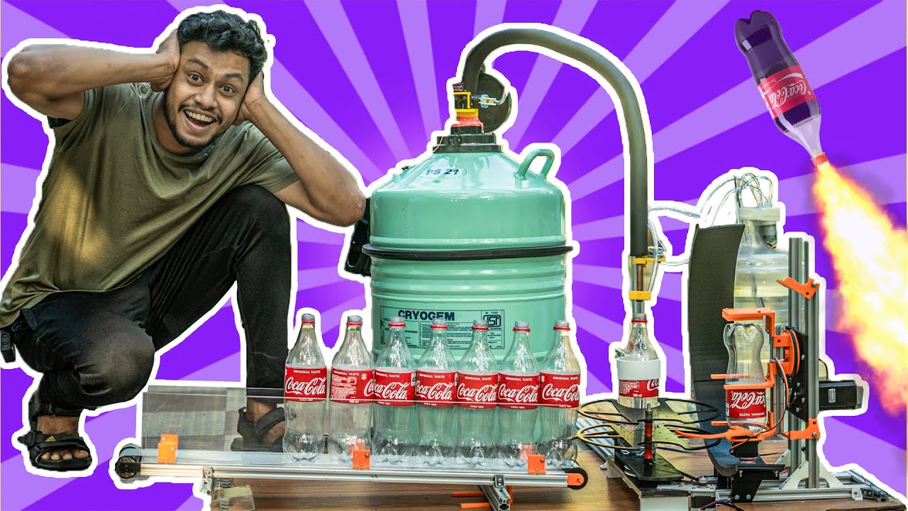 Liquid Nitrogen bottle rocket launcher ROBOT | റോക്കറ്റ് റോബോർട്ട് ...