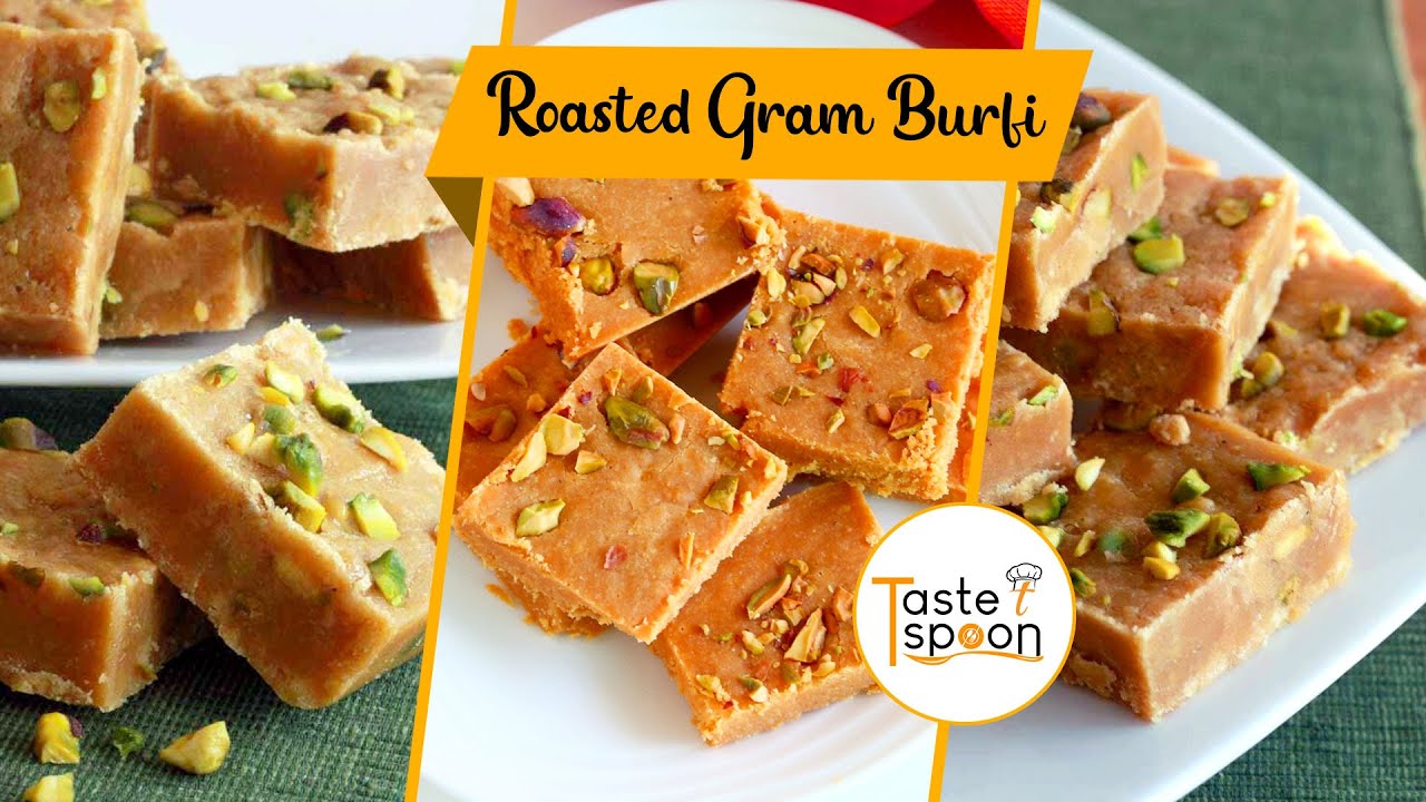 Roasted Gram Sweet Burfi | Veg Recipe | Taste T Spoon - YouTube