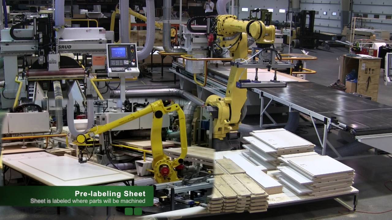 CNC Router cell tended by Dual Robots - YouTube
