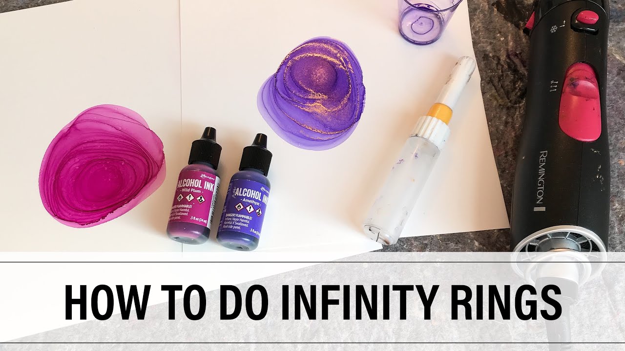 How to do alcohol ink infinity rings - with metallics too! [29] - YouTube