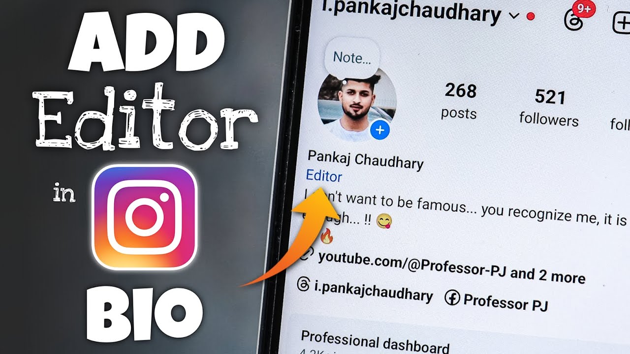 How to Add Editor in Instagram Bio - YouTube