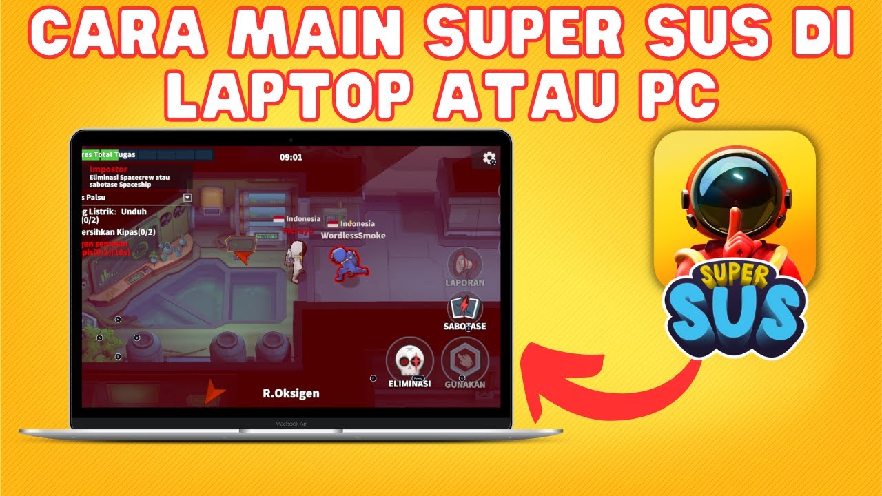 CARA BERMAIN GAME SUPER SUS DI LAPTOP ATAU PC TERBARU KO TUTORIAL - YouTube