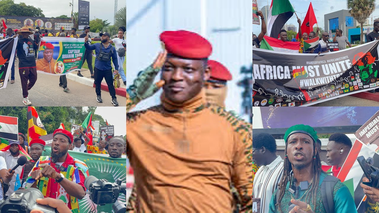 Africans storms and Support IBRAHIM TRAORE in Solidarity walk in Ghana ...