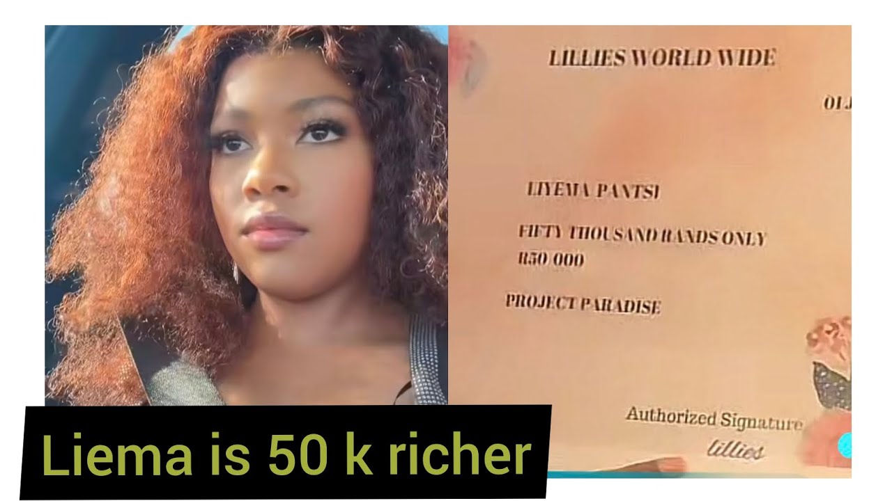 LILIES GIFT LIEMA 50K AND OTHERS....#bigbrothermzansi #liemapantsi ...