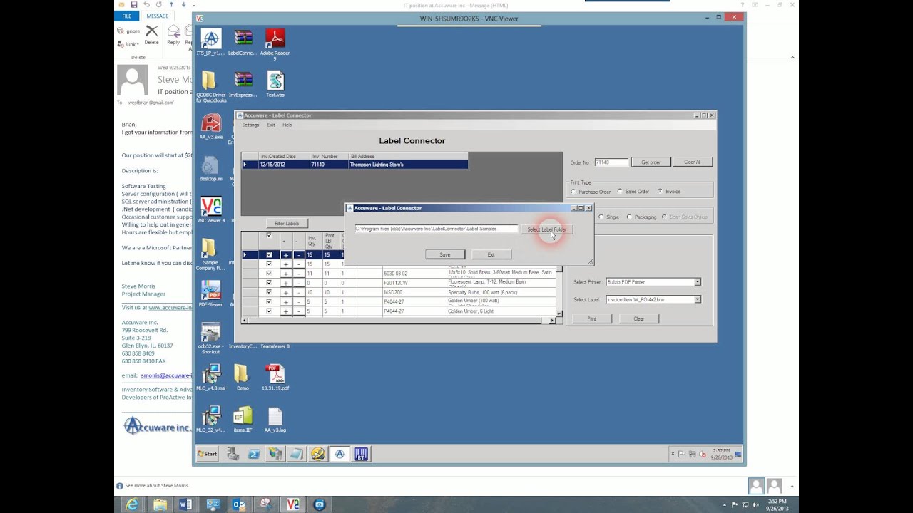 Label Connector for QuickBooks Invoice Multi Mode - YouTube