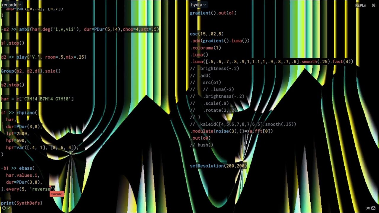 LiveCoding - renardo + hydra - 01-12-2024 - YouTube