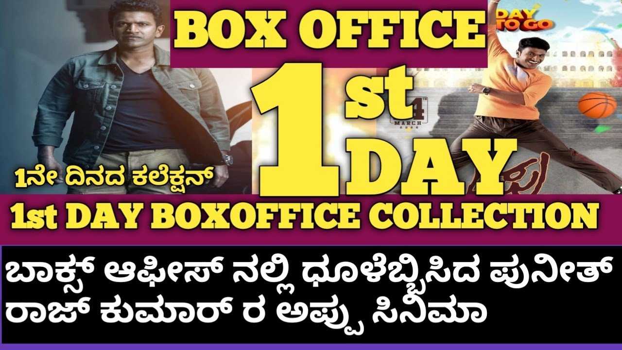 Puneeth Rajkumar Appu movie Boxoffice collection|Appu movie 1st day ...