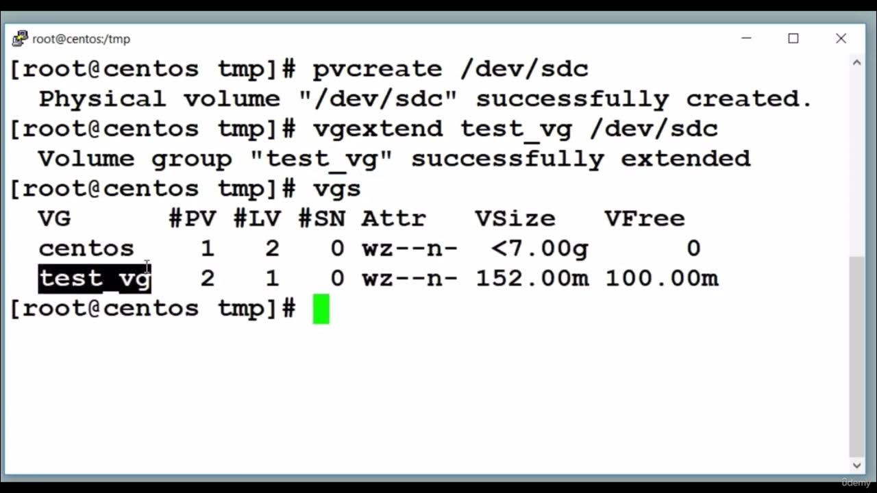 79 Extending volume group VG and logical volumes LV - YouTube
