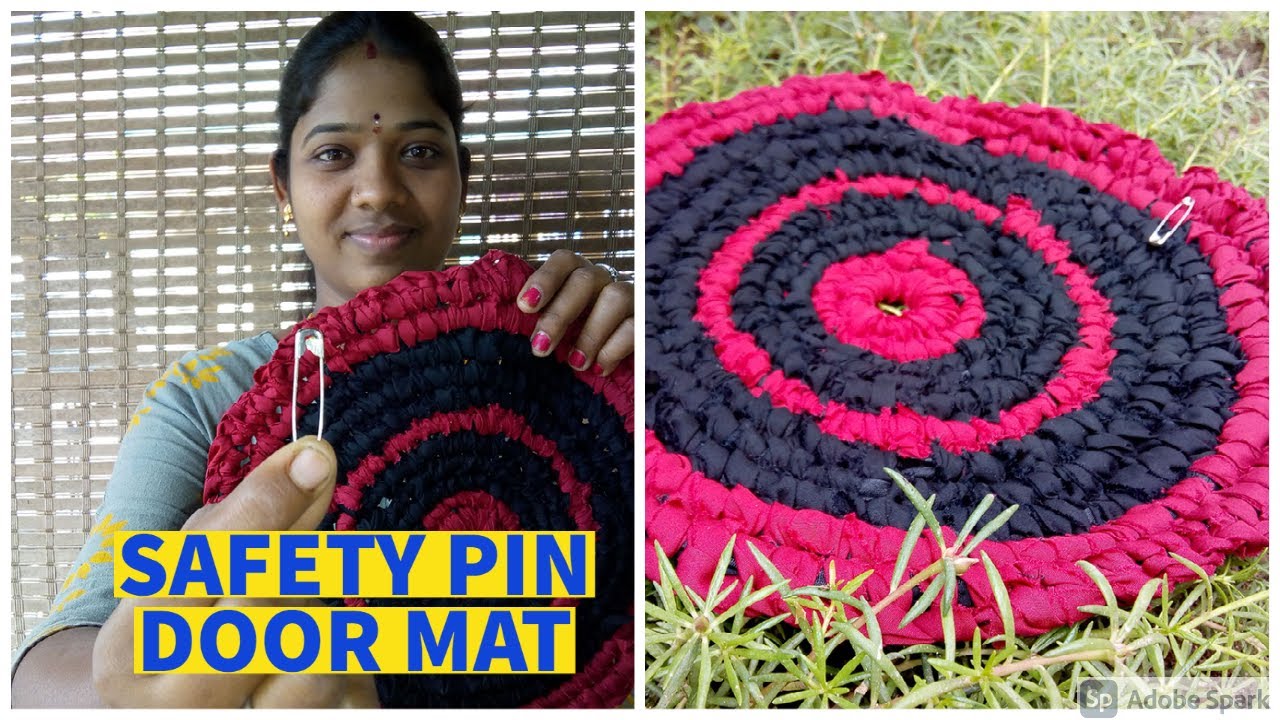 #homehacks #safetypin door mat | safety pin door mat| easy rug | door ...