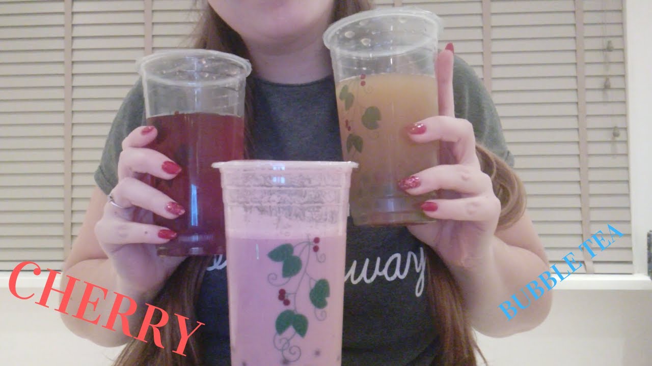 BUBBLE TEA ASMR | DRINKING SOUNDS *NO TALKING* | MANGO | CHERRY ...