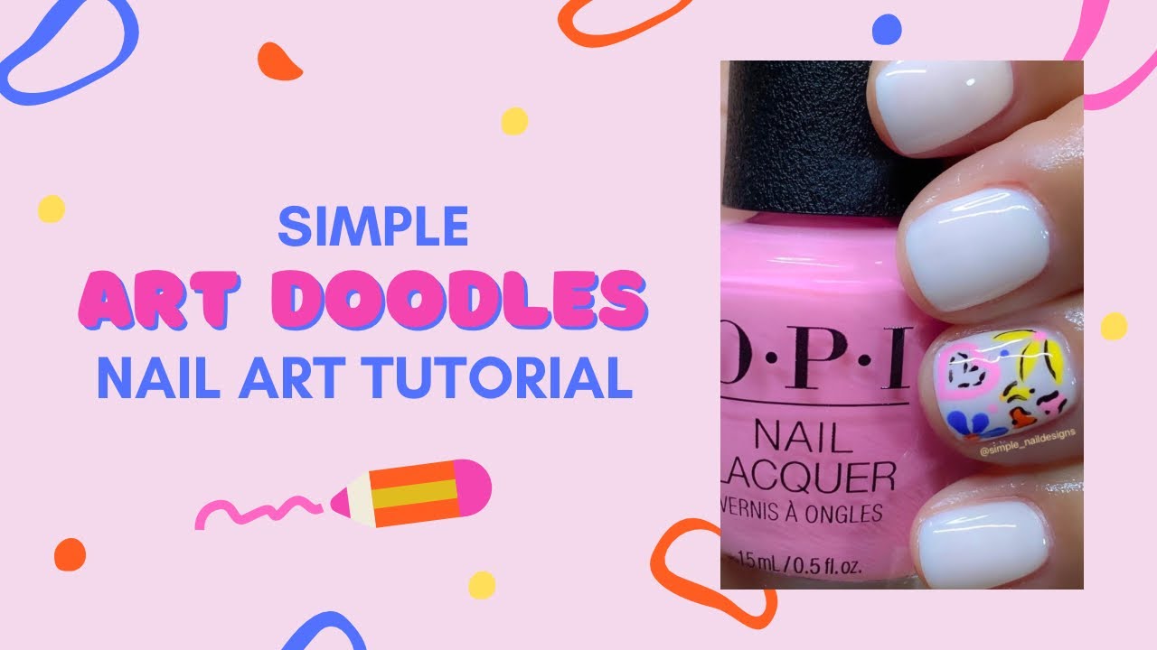 Simple Art Doodles Nail Tutorial - YouTube