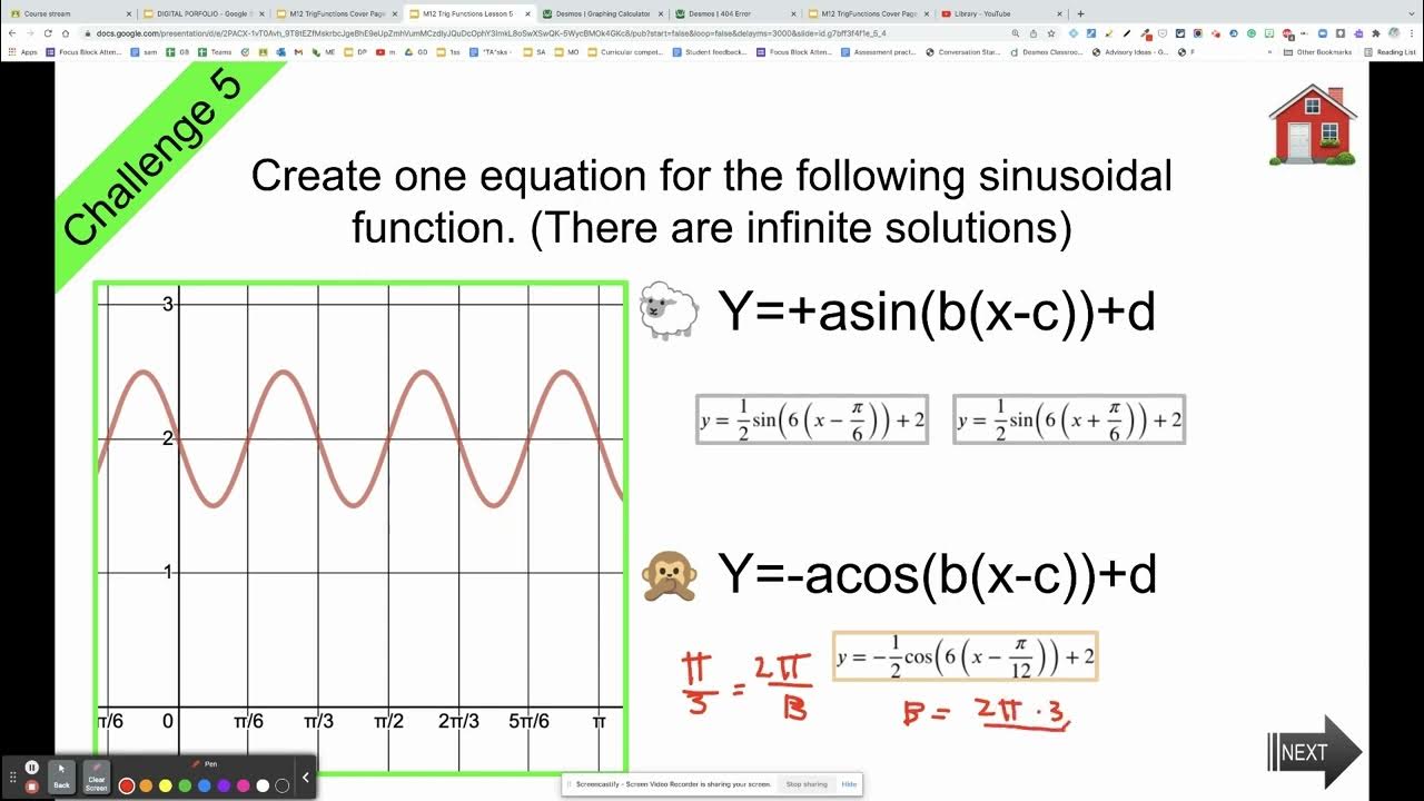 Math 12 Trig Functions Lesson 5 Graphing period part one - YouTube