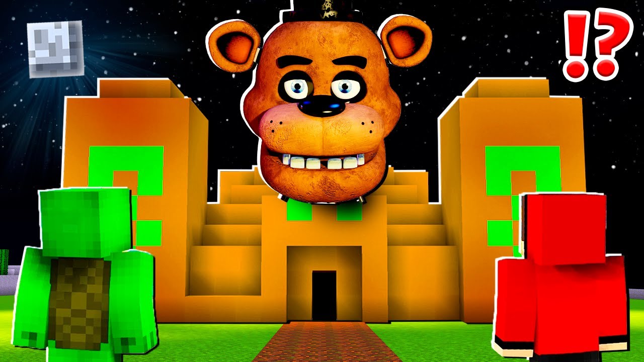 Creepy FNAF Freddy Temple vs JJ and MIKEY at 3:00am ? - in Minecraft Maizen - YouTube