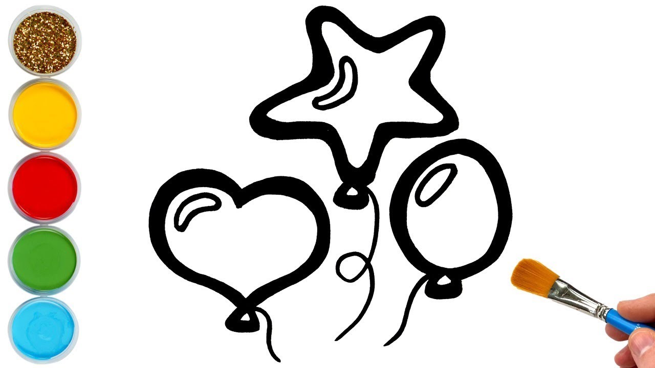 How to draw a balloon | Easy drawings | Balloon Drawing @Bacha Party ...