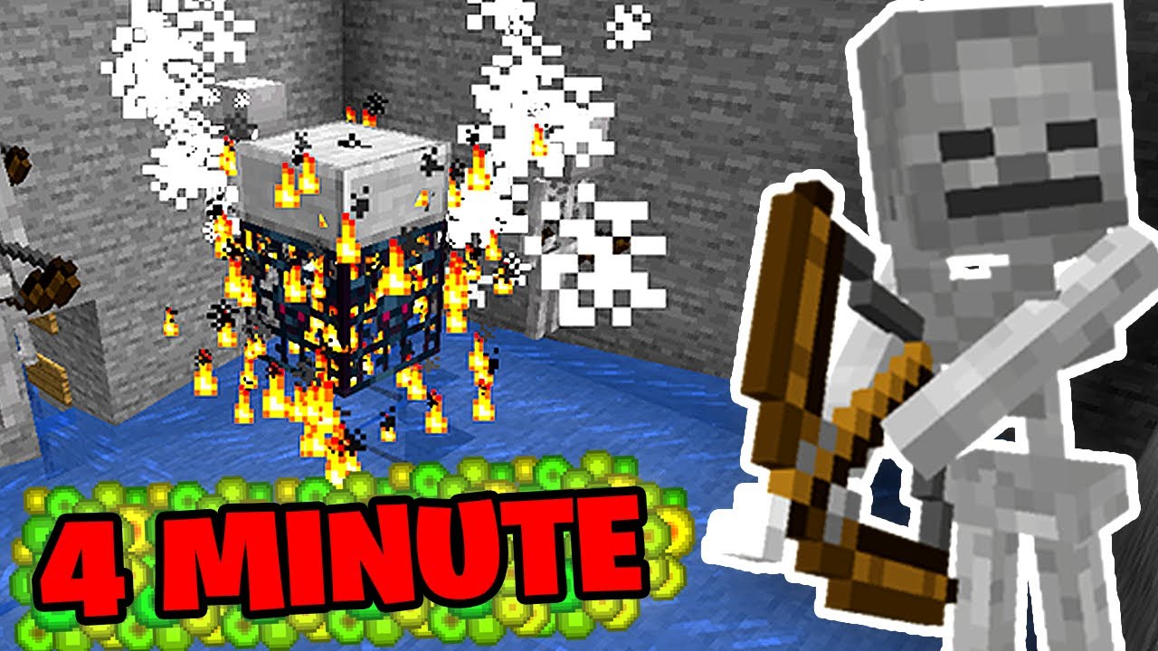 Skeleton XP Farm in 4 Minute - Minecraft Tutorial 1.16 - YouTube