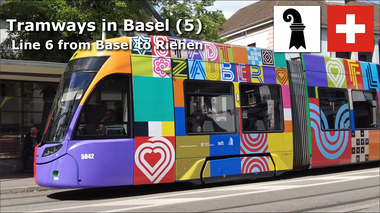 Tramways in Basel (5) - Line 6 from Basel to Riehen - April 2024 (4K) # ...