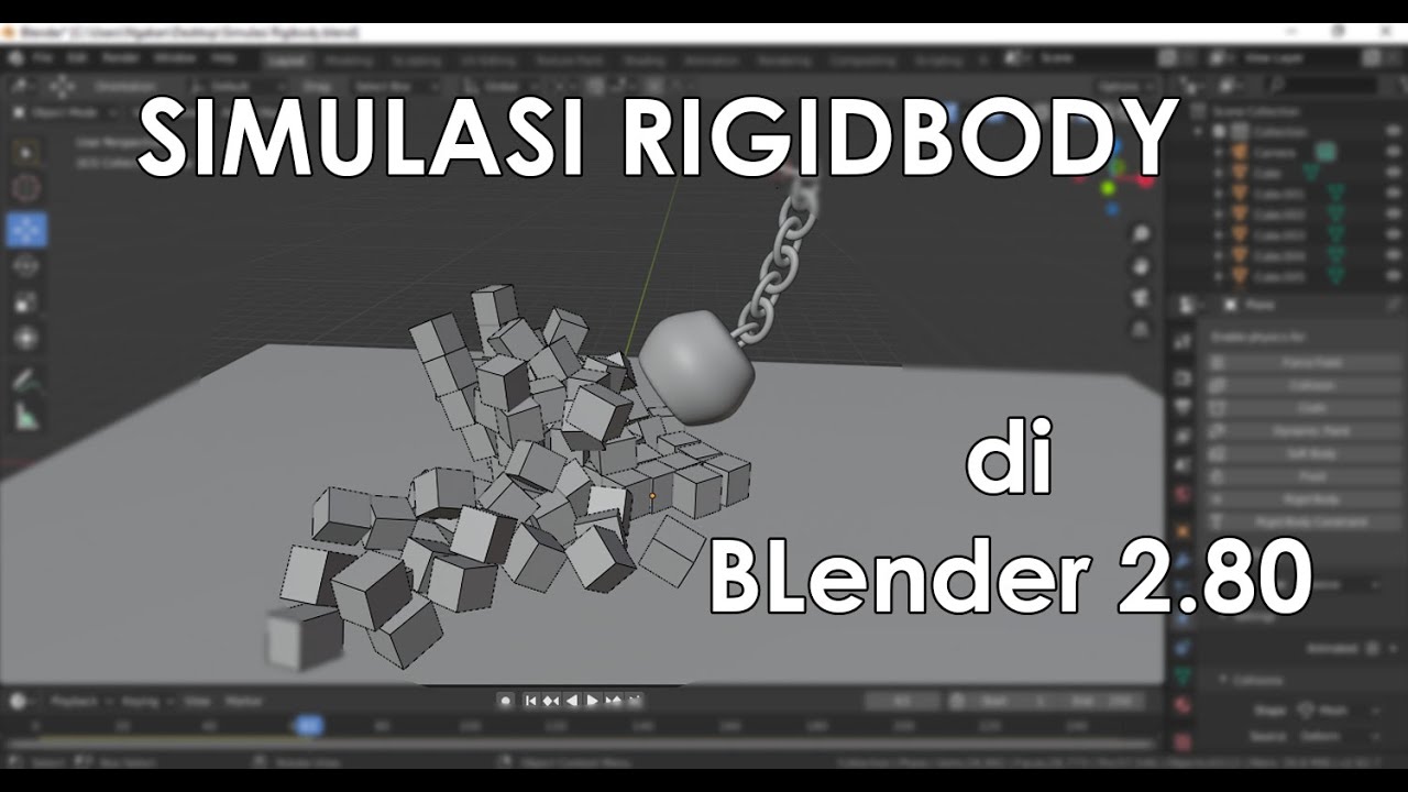 BLender 2.82: Membuat Animasi dengan Simulasi RigidBody - YouTube
