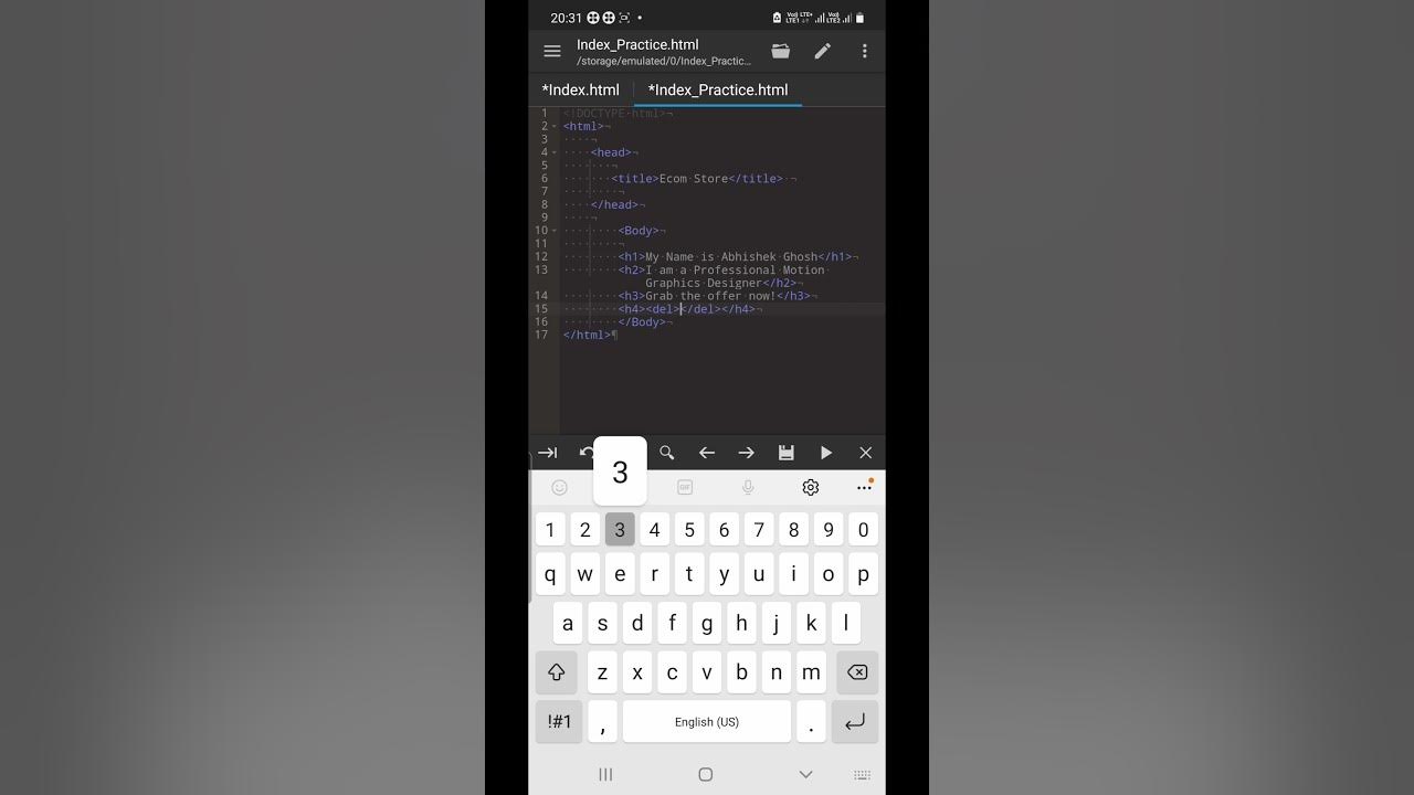 Start Html With Mobile 📱 | Coding in Mobile Phone | Html in Mobile ...