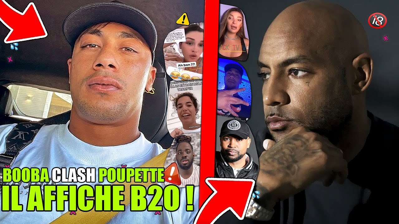 MAES AFFICHE BOOBA par TRAV, B2O CLASH DIDI B, IL REPOND, ROWJAY CLASH POUPETTE KENZA, ROHFF ...