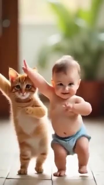 #cat # baby# dancinge# video # cat # baby # laughing# dancing video ...