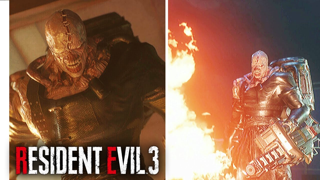 Resident Evil 3 Remake-Classic Nemesis With Flamethrower Boss Fight ...