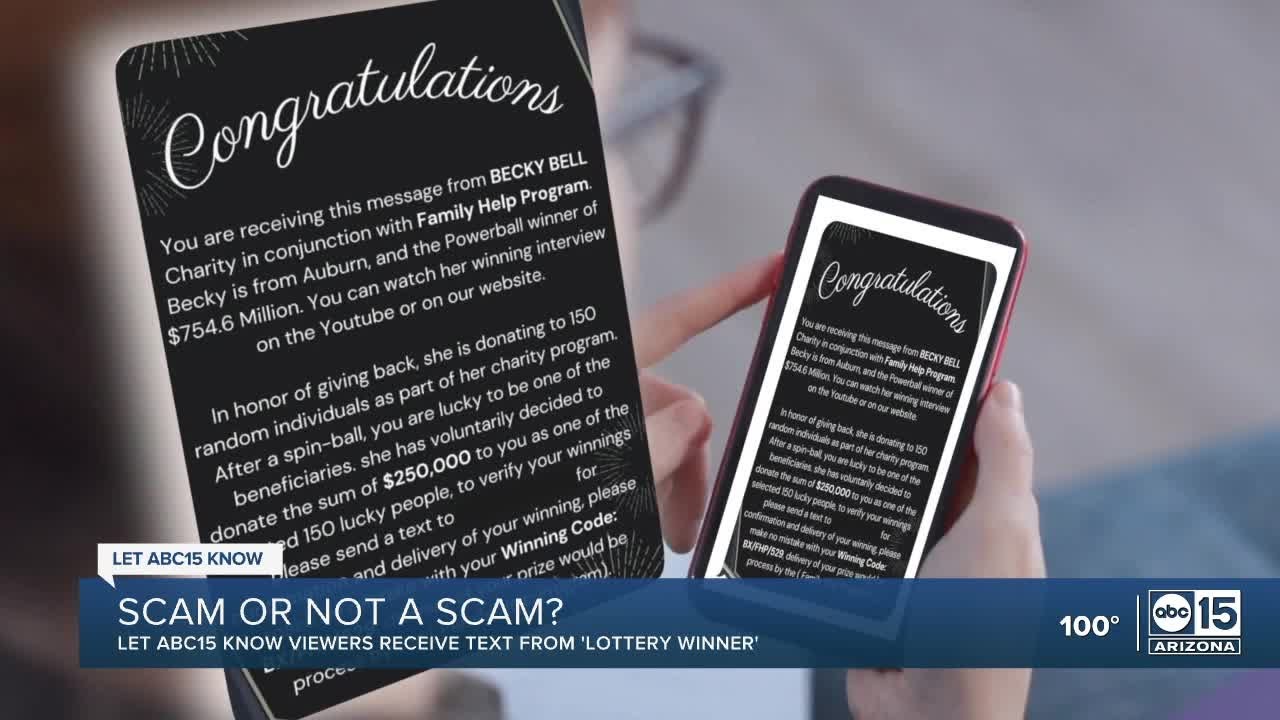 Let ABC15 Know viewers warn, Becky Bell lottery winner scam is ...