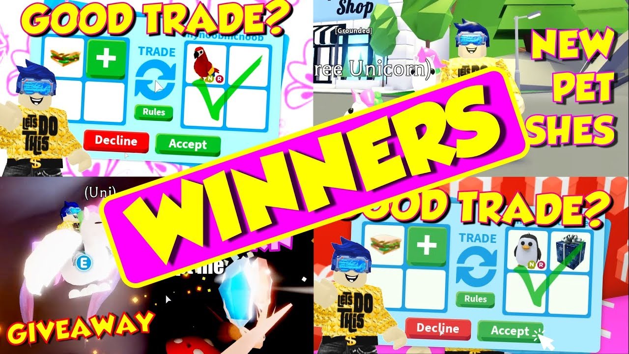 Adopt Me Giveaway Winners - Did you win? - YouTube