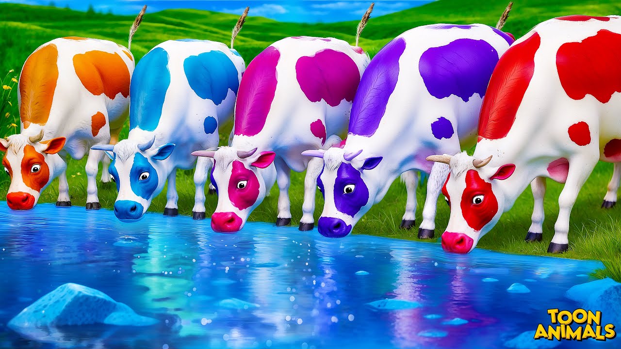 Color Cows & Animals Compilation: Wild Animal Fights | Farm Diorama ...