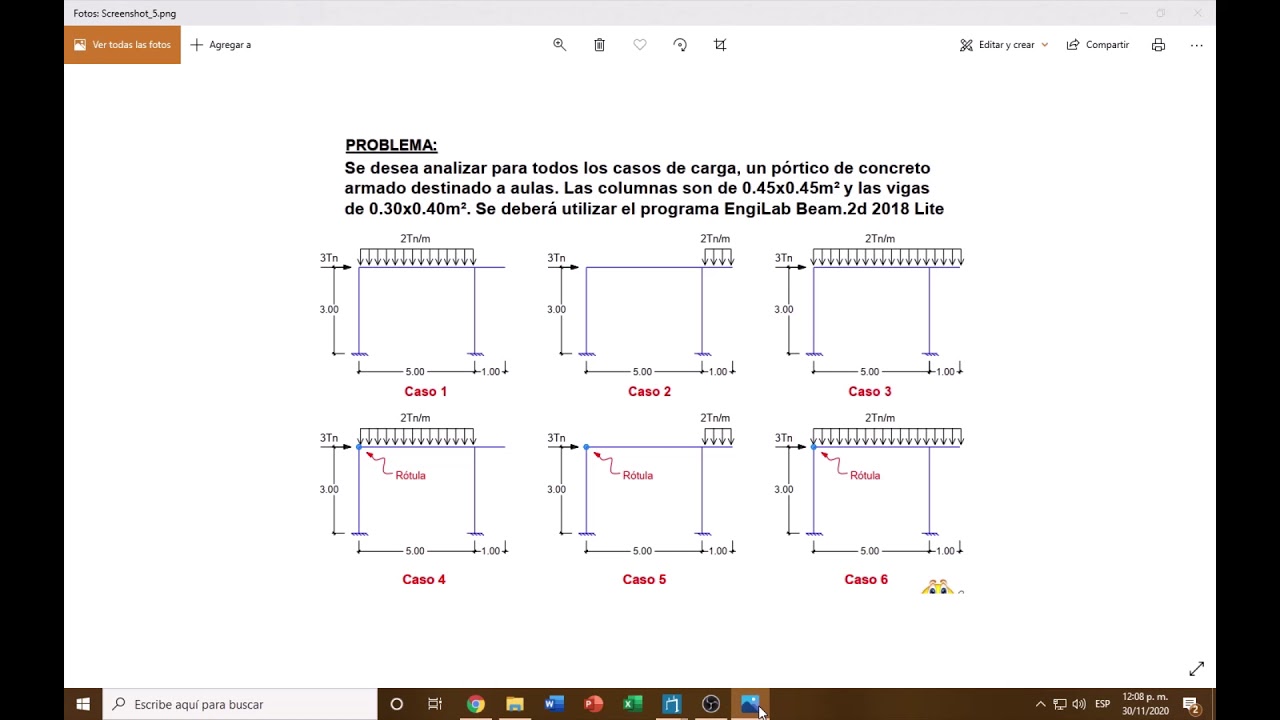 Uso de Engilab Beam.2D 2018 en un pórtico - YouTube