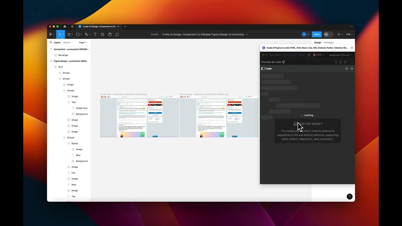 Figma to Code:convert Reddit into code for any platform such as ...