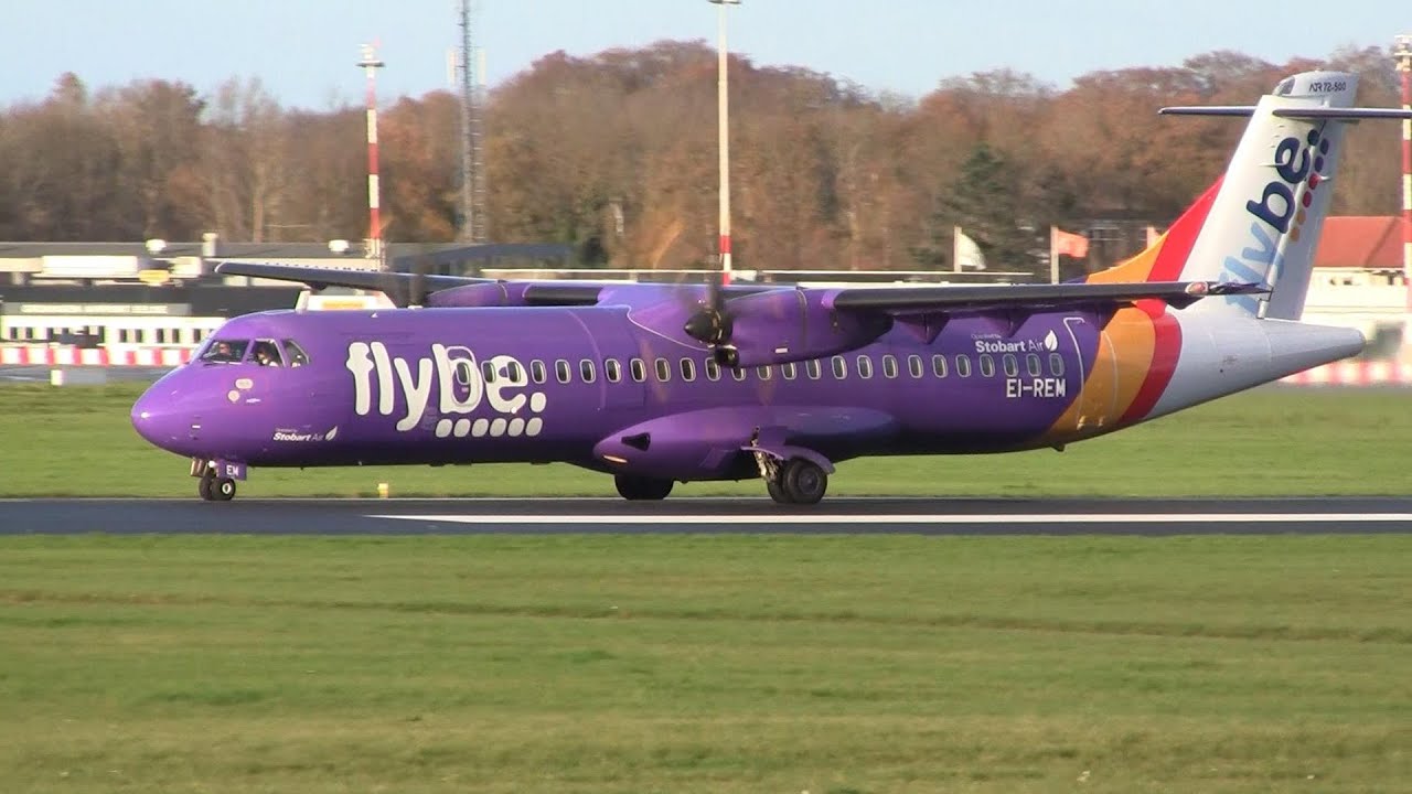 Flybe ATR 72-500 Takeoff Groningen Airport Eelde - YouTube
