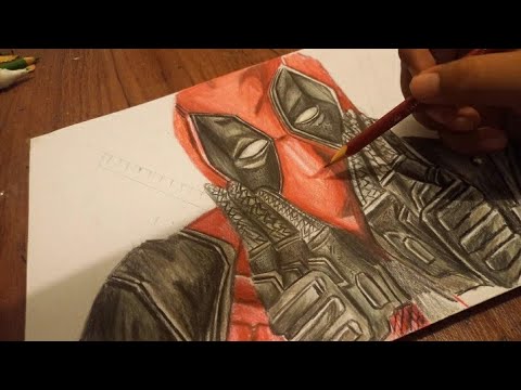 Como dibujar a Deadpool Realista con materiales baratos/fácil y bien ...
