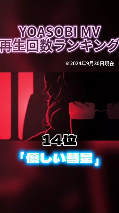 【YOASOBI】MV再生回数ランキング2024.10Ver. #shorts - YouTube