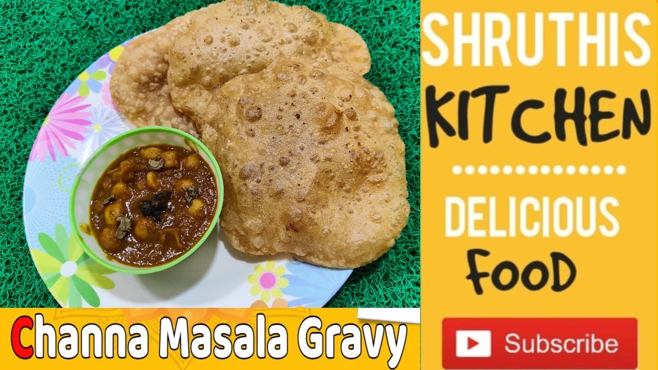 Channa Masala Gravy | Poori | Chole Bhature Recipe in Tamil | Tiffin ...