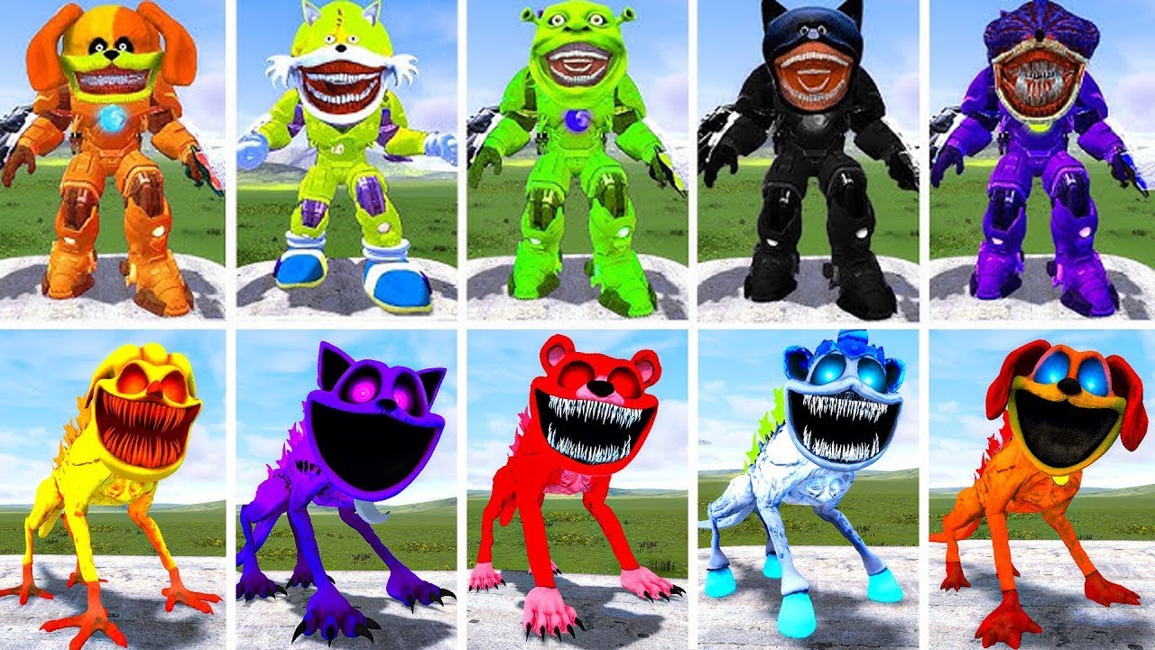 ALL NEW EVOLUTION SMILING CRITTERS Took Over My Garry's Mod Game and I ...
