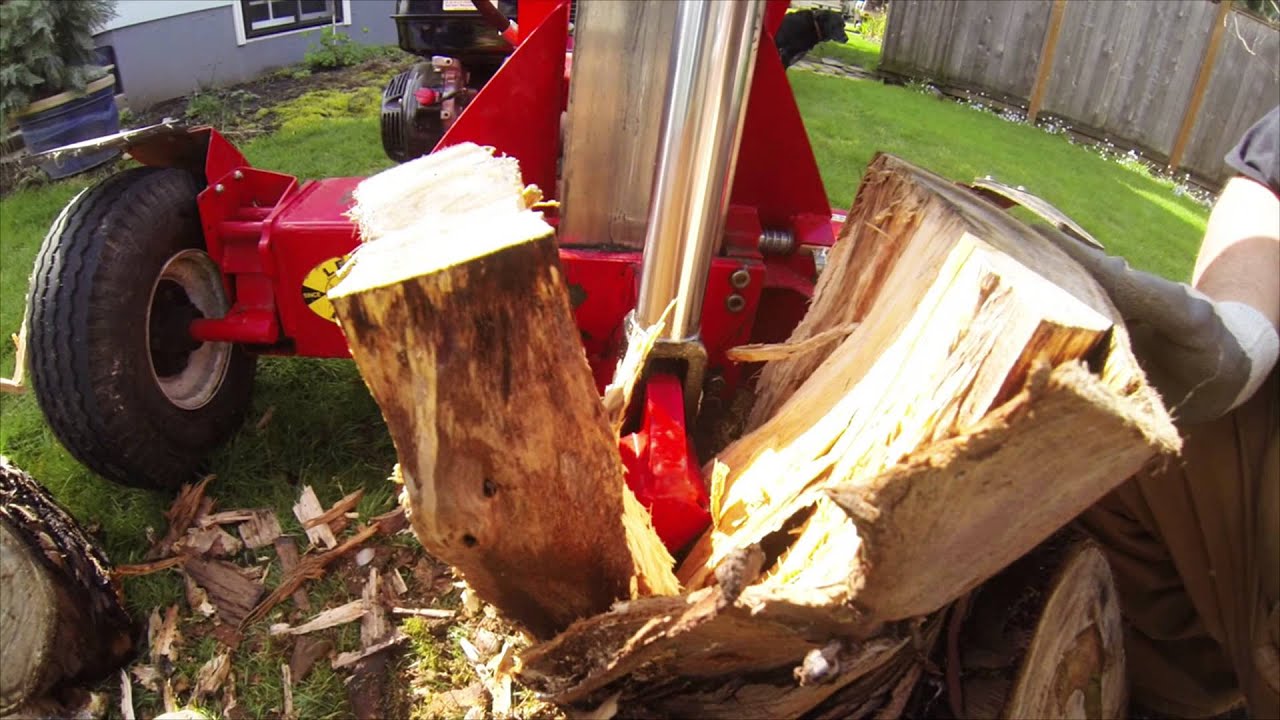 wood splitting - YouTube