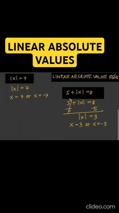 ALGEBRA: LINEAR ABSOLUTE VALUES #maths #mathematics #educational # ...