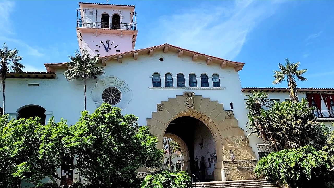 Walking tour of the Santa Barbara County Courthouse in Downtown Santa ...