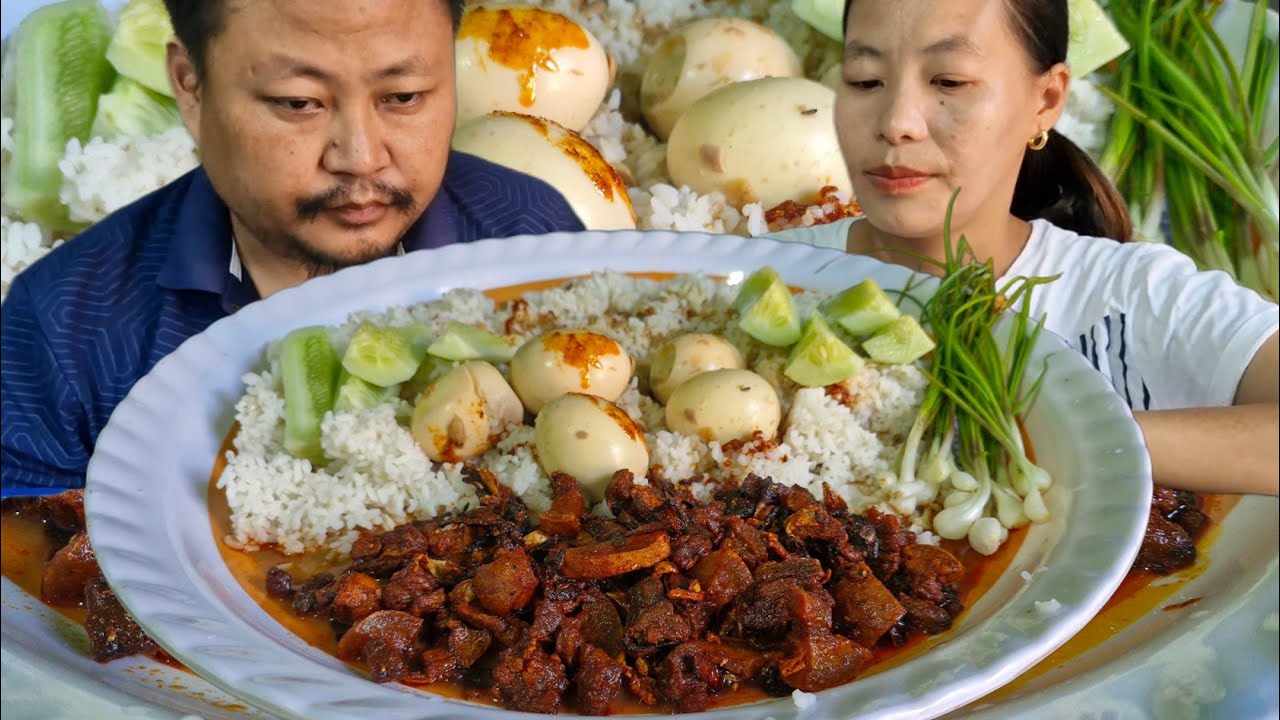 Spicy Pork Pickle | Boiled Eggs With Axone | Cucumber Naga Garlic ...