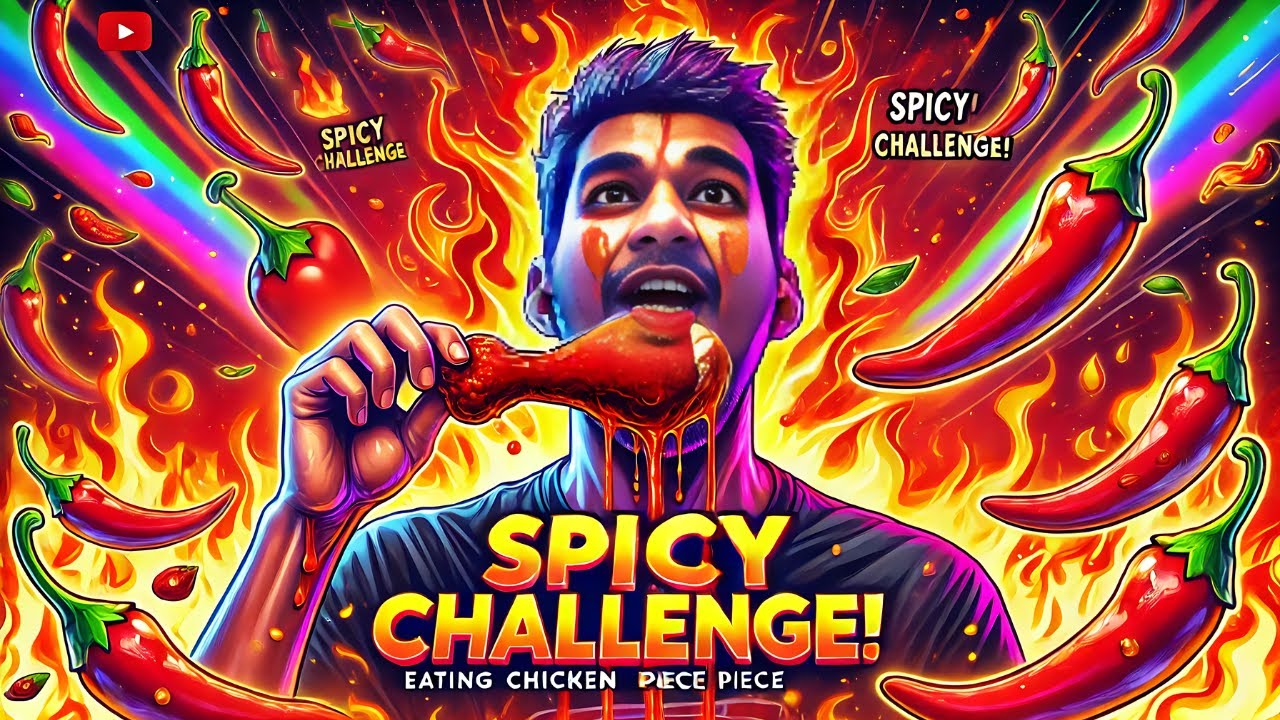 "SPICY Chicken Leg Piece CHALLENGE 🌶️🔥🍗 | Only the Brave Can Finish ...